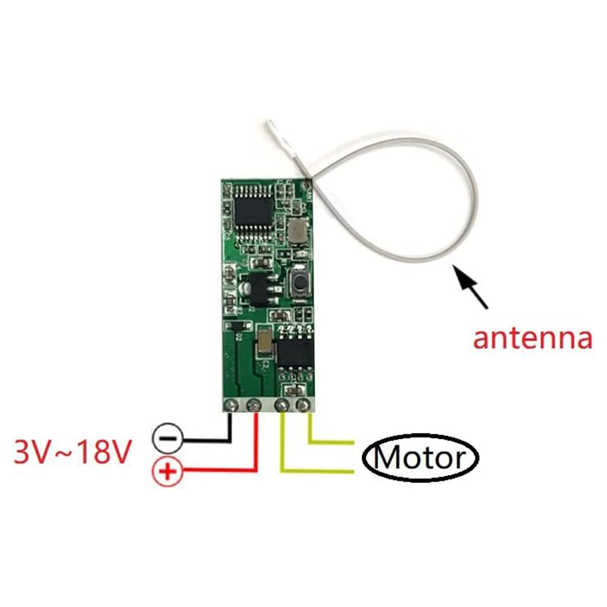 MTD12A-4 DC3V 5V 6V 9V 12V 18V RF433 remote control DC motor forward a ...