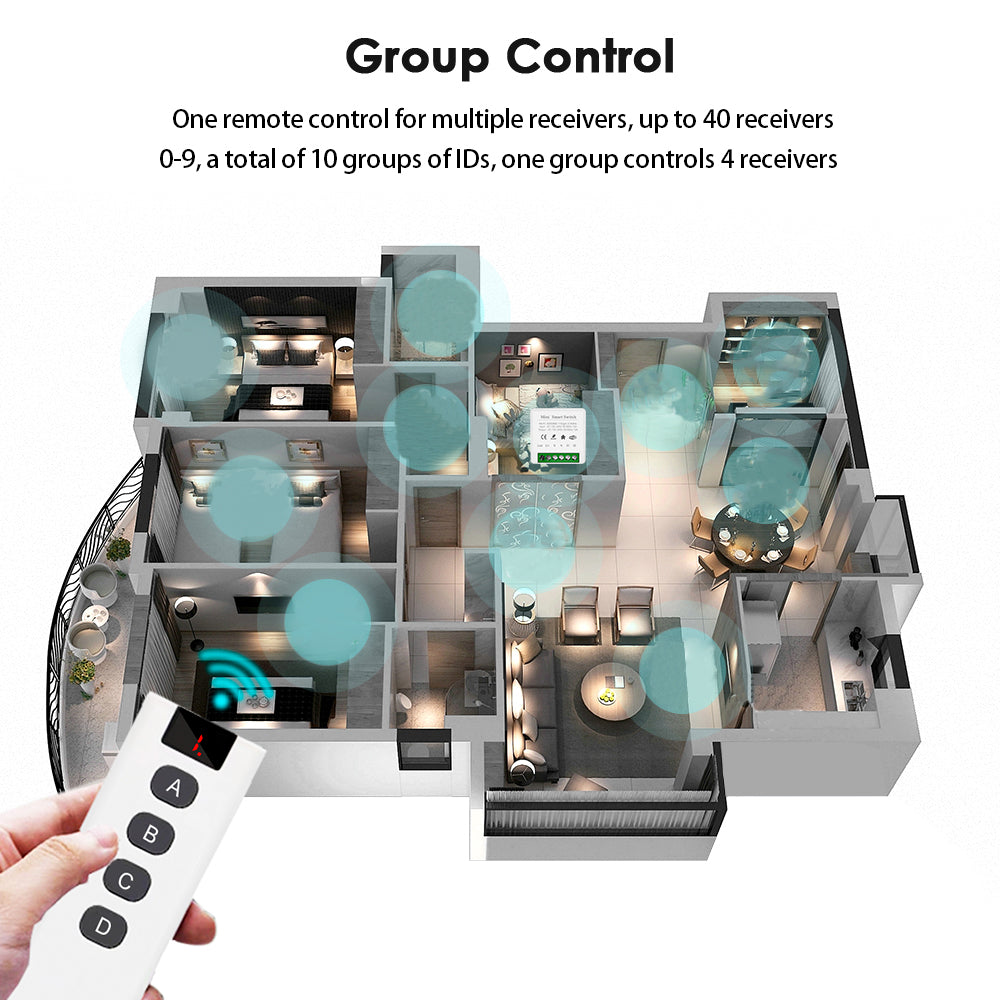 KT10id RF433Mhz EV1527 Remote control 10 in 1 Built-in 10 sets of remo ...